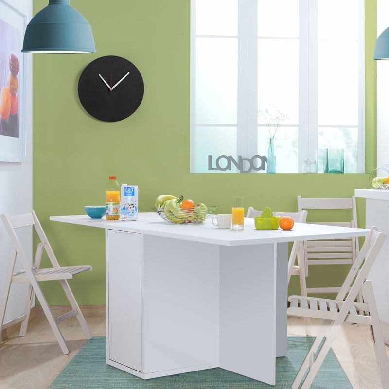 Table de repas pliante + 4 chaises - FACIL - L 50/185 x l 92 x H 76 ...