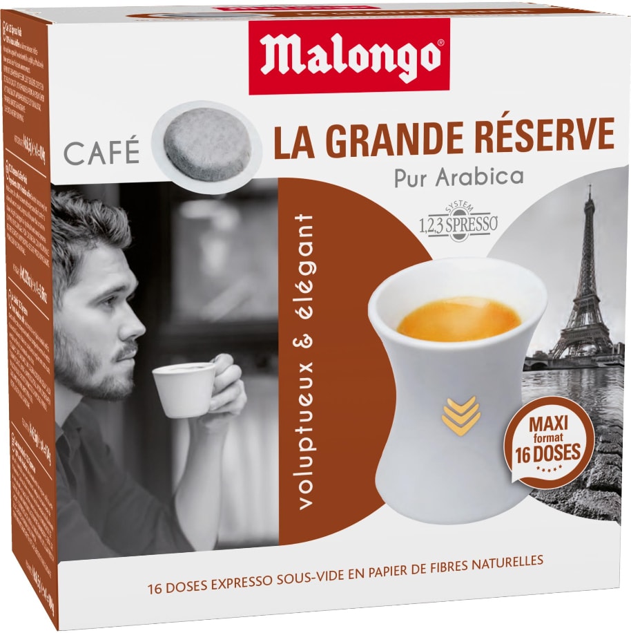 Café MALONGO Café La Grande réserve - 16 dosettes Pas Cher - UBALDI.com