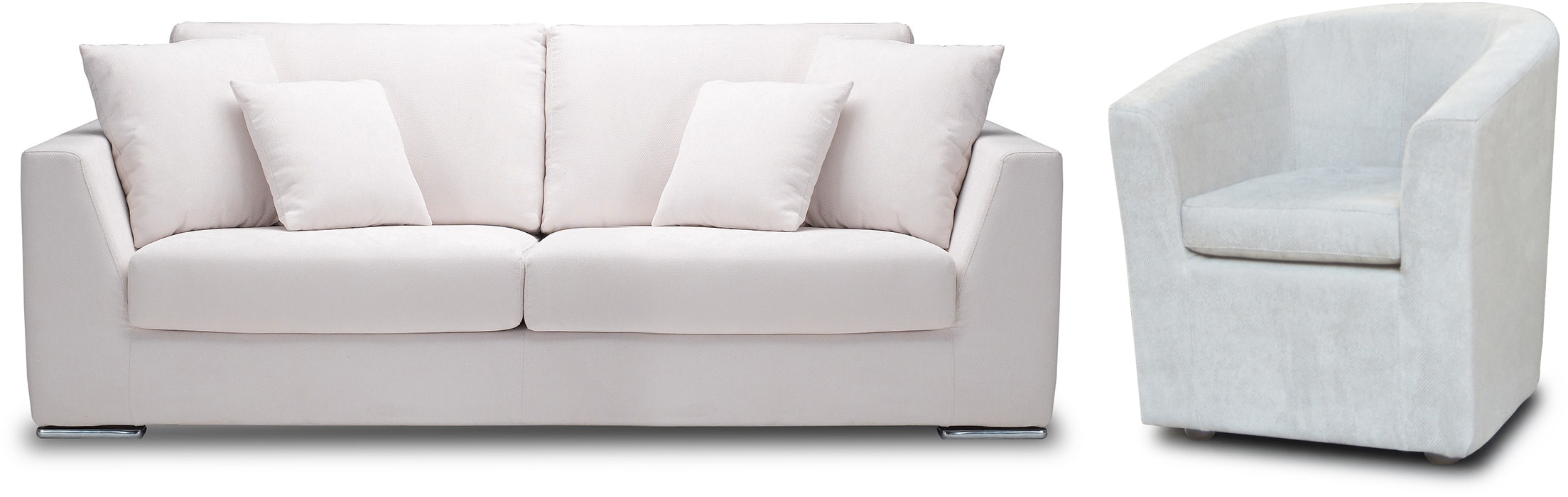 Canapé tissu CITY Monaco 2 places + Jasper tissu ritz blanc Pas Cher ...