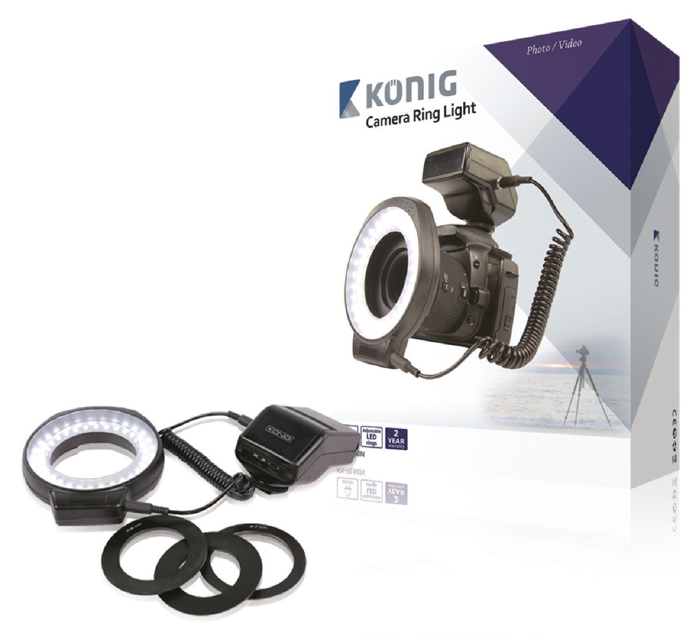 À la caméra 60 LED Caméra Light Ring KONIG kn-rl60n