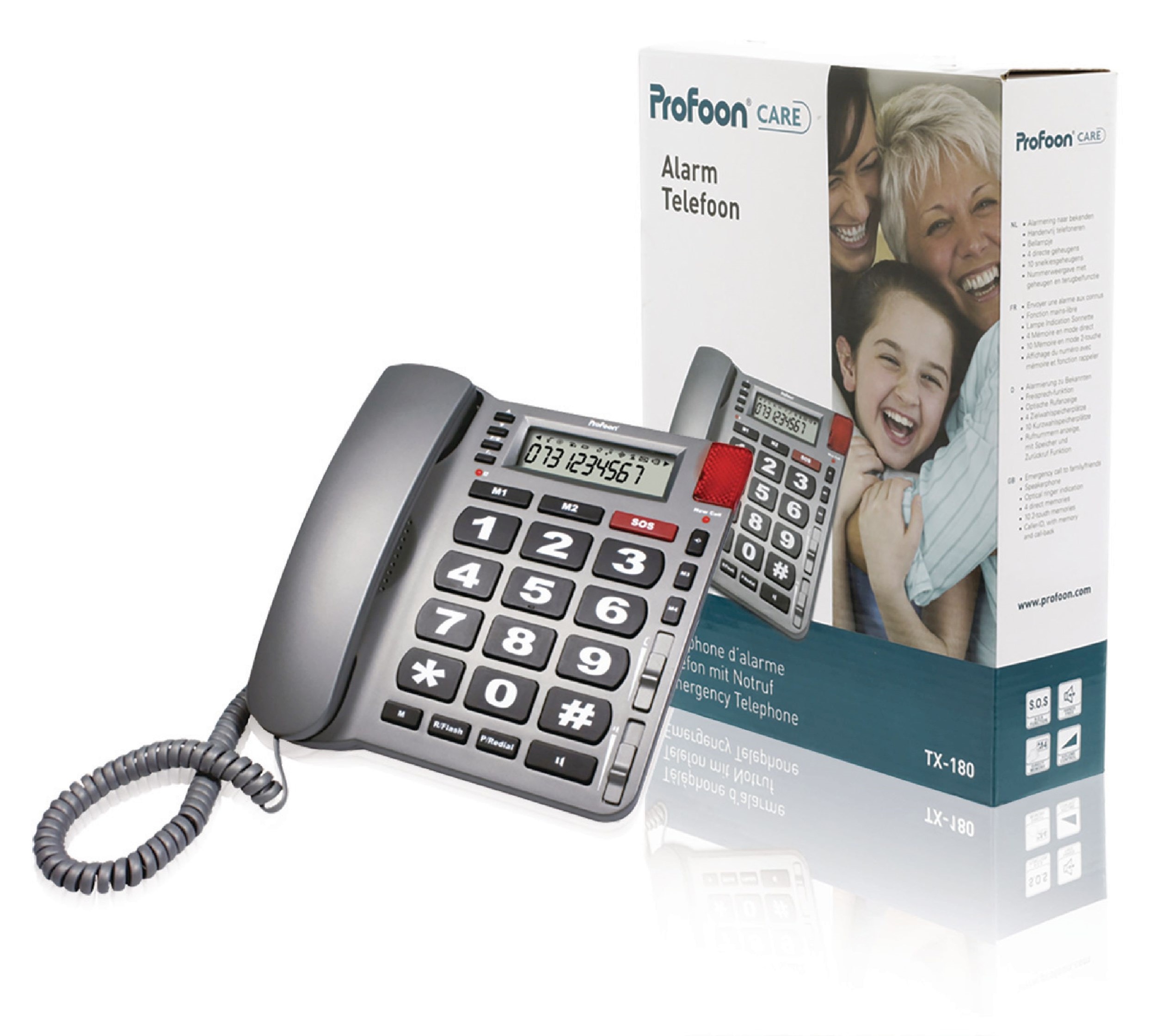 Téléphone de bureau avec fonction d'alarme PROFOON tx-180