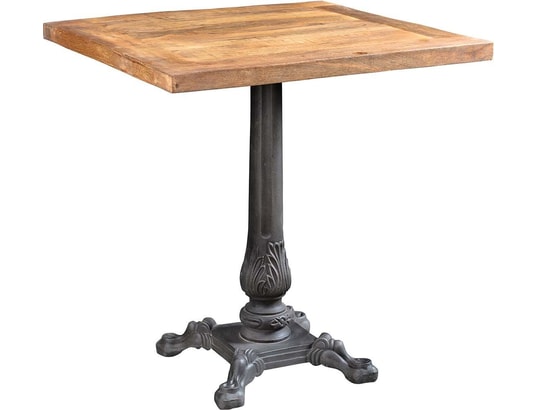 Table bistrot bois et fer forgé pieds fantaisies ANTIC LINE CREATIONS 26207