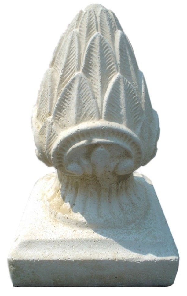 Pomme De Pin En Pierre Reconstituée Avec Socle Carré Deco Granit 9434