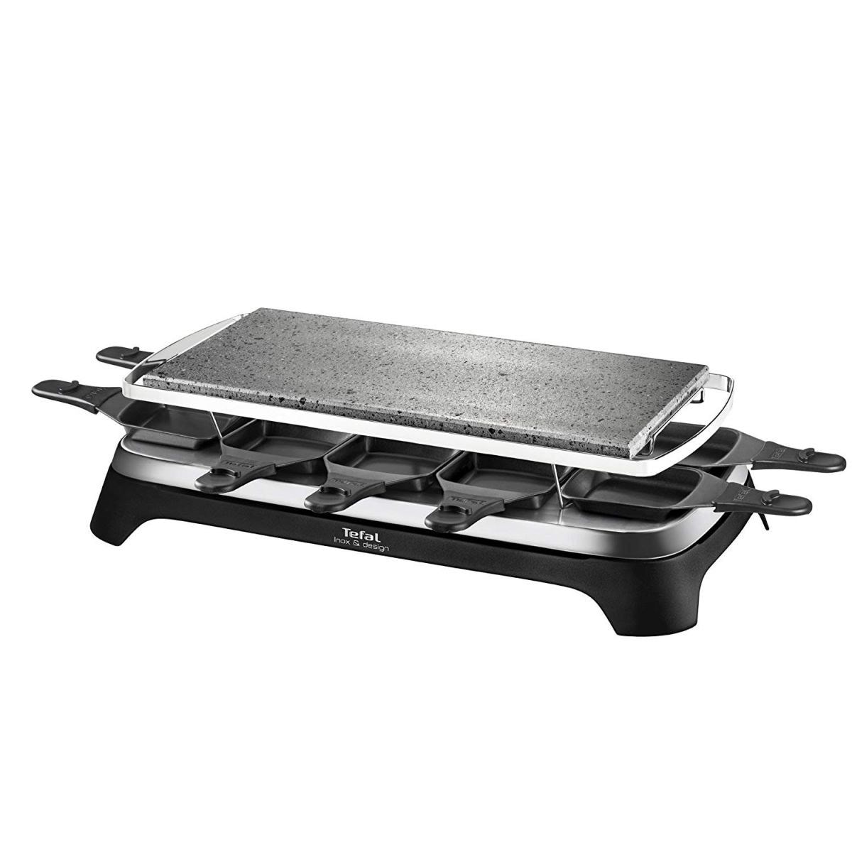TEFAL Pierrade Raclette Inox Noir Appreil pour 10 personnes 1350w TEFAL