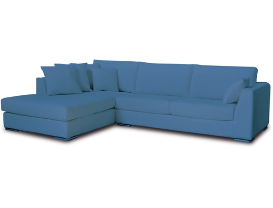 Canapé microfibre CITY Monaco angle gauche tissu gordon bleu Pas Cher ...