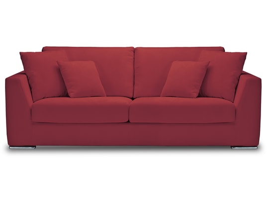 Canapé microfibre CITY Monaco 2 pl teknofibre rouge Pas Cher - UBALDI.com