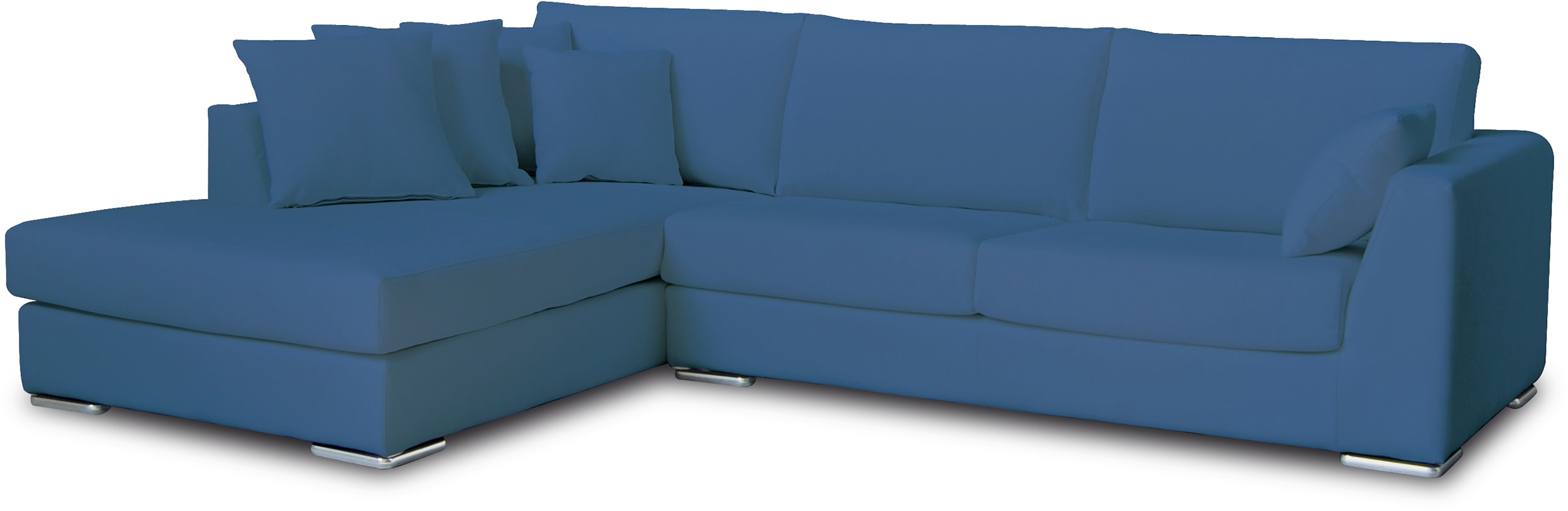 Canapé microfibre CITY Monaco angle gauche microfibre bleu Pas Cher ...