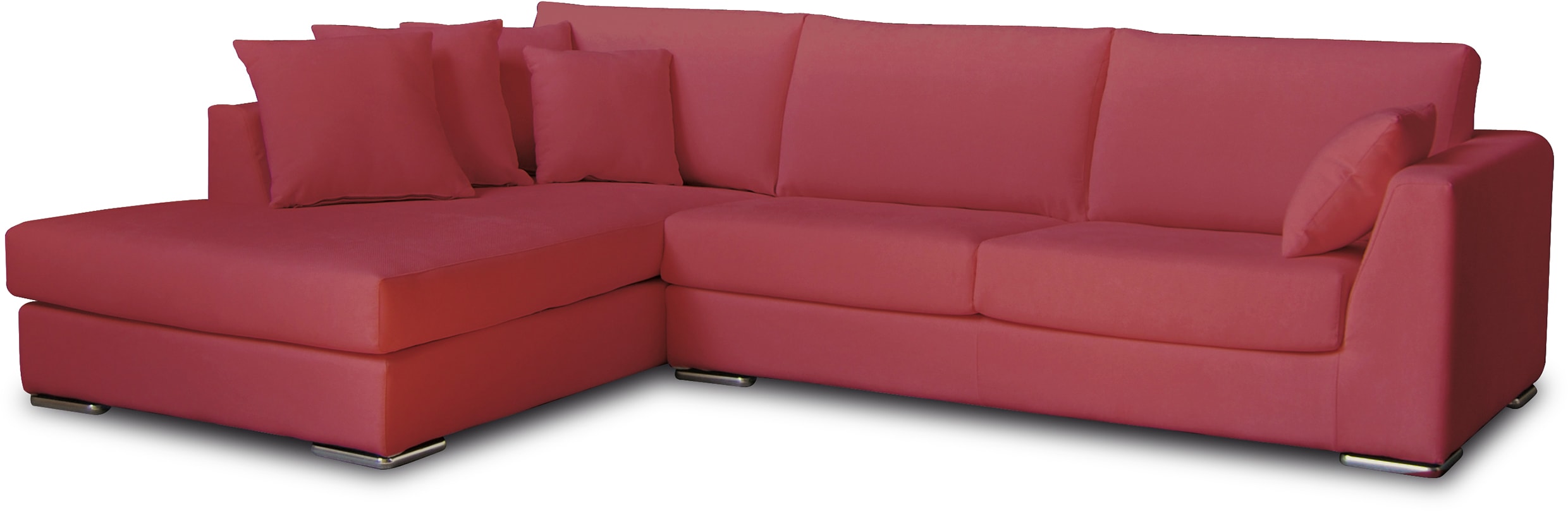 Canapé tissu CITY Monaco angle gauche ritz rouge Pas Cher - UBALDI.com