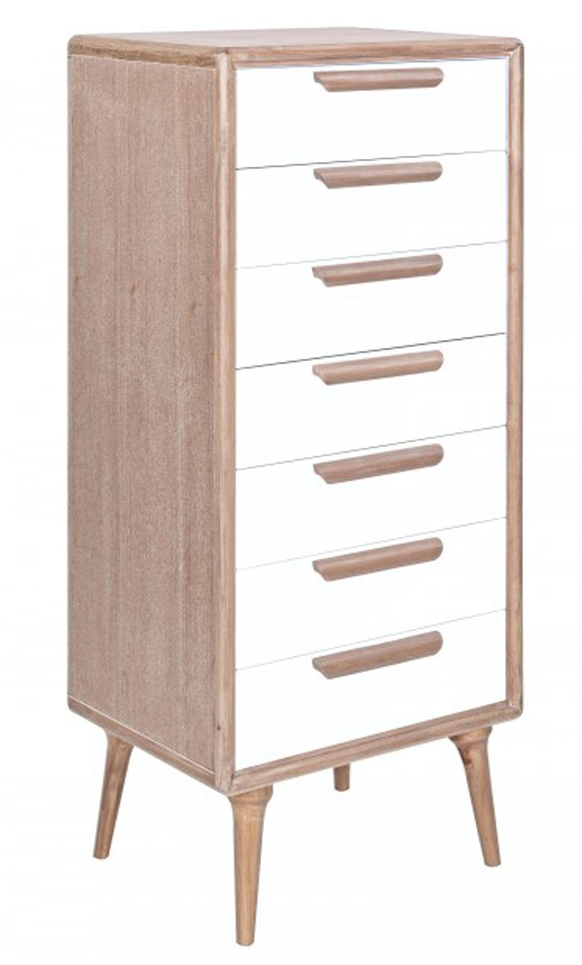 Commode avec 7 tiroirs en bois - Dim : L 54 x P 40.5 x H 121.5 cm ...