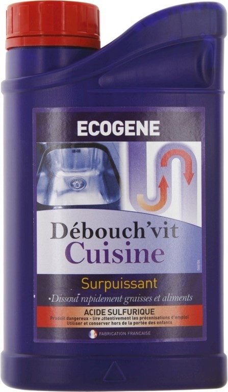 Déboucheur à l'acide sulfurique - Debouch'vit cuisine - 1 L - ECOGENE ...