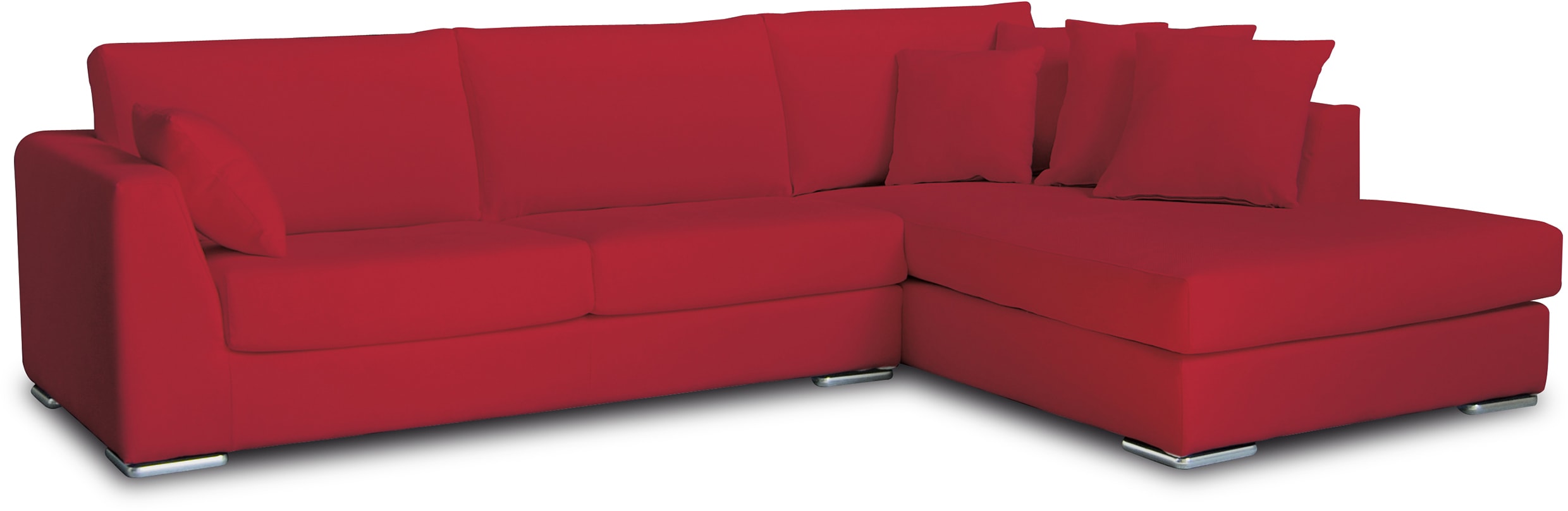 Canapé microfibre CITY Monaco angle droit microfibre rouge Pas Cher ...