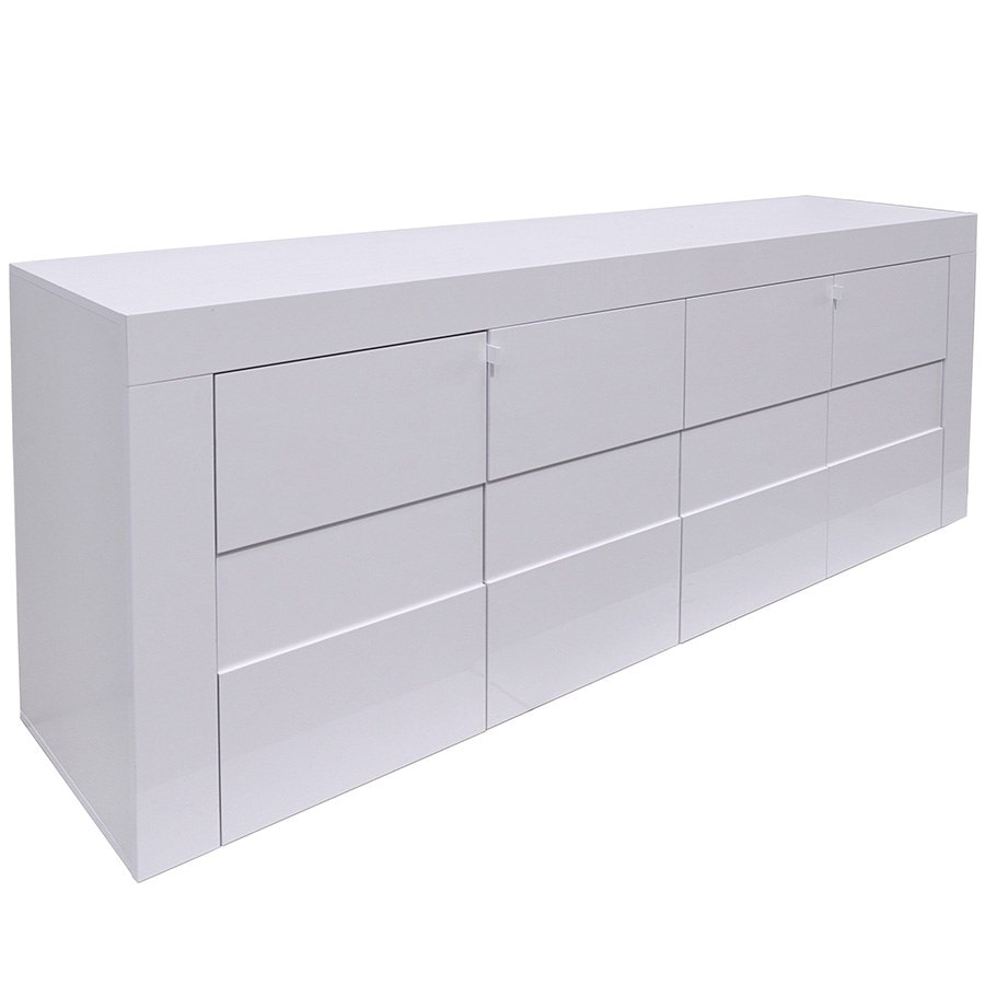bahut blanc laqué brillant design NEWLAND KASALINEA BAH-D-513 Pas Cher ...