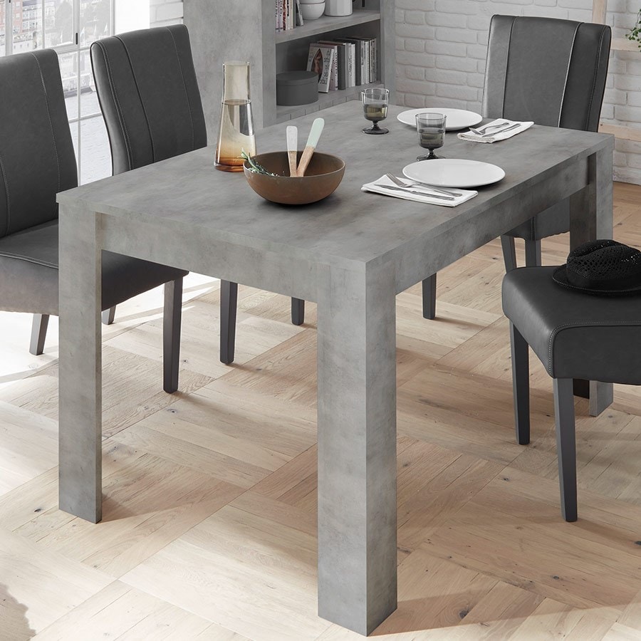 Table extensible 140 cm couleur gris béton design MABEL 2 KASALINEA TAB ...