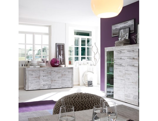 Buffet couleur bois vieilli contemporain GAELLE NOUVOMEUBLE