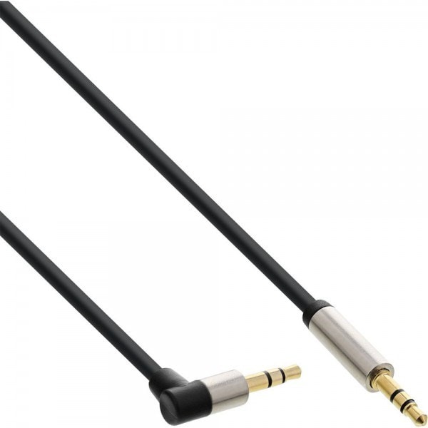 InLine® Slim Audio Cable Câble audio 3,5 mm mâle à mâle coudé stéréo 1 ...