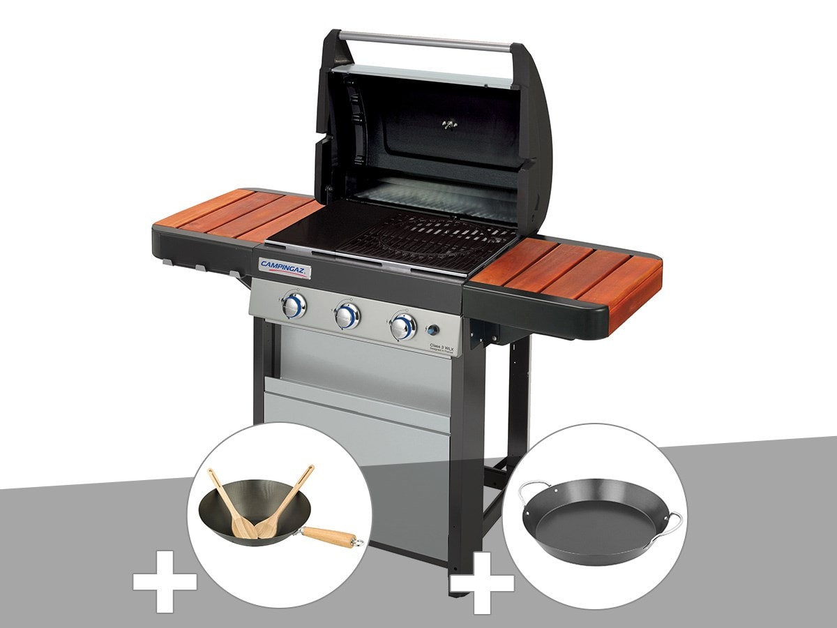 Barbecue gaz campingaz class 3 wlx + module wok + module paëlla ...