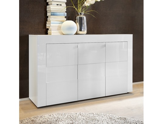 Bahut blanc laqué brillant design OKLAND 2 SOFAMOBILI BAH-D-520 Pas ...