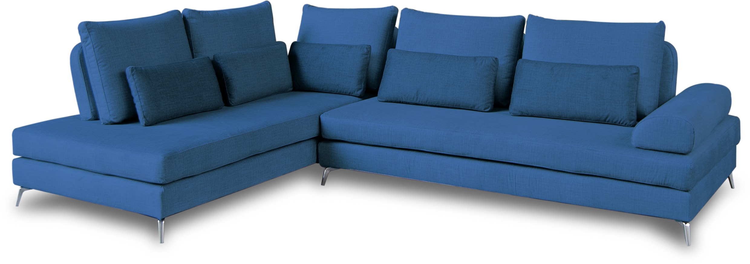 Canapé microfibre CITY Merano angle gauche microfibre bleu Pas Cher ...