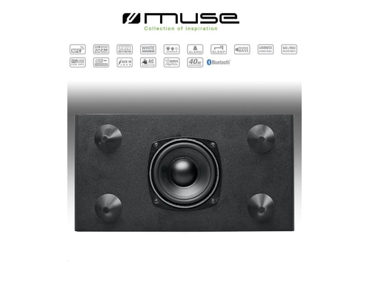 Speaker MUSE Bluetooth haut de gamme NFC alarme entrée jack MUSE 4932 ...