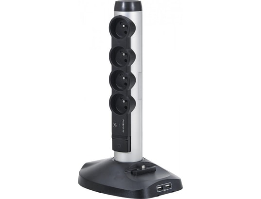 Rallonge verticale 4 prises de courant + borne Wi-Fi + parafoudre ...