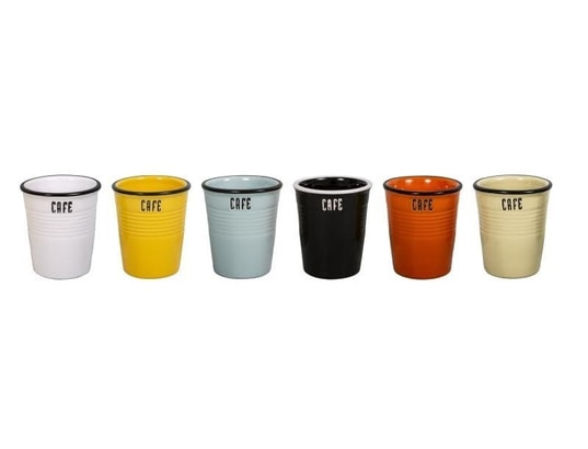 Lot de 6 gobelets CAFE 6 couleurs ANTIC LINE CREATIONS