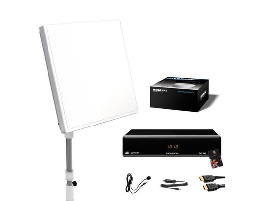 Pack Camping Car comprenant: - Une parabole SELFSAT CAMP 58 avec Mât traversant - Un Récepteur ...