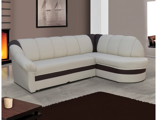 Canapé d'angle convertible 4 places avec coffre de rangement en PU ou ...