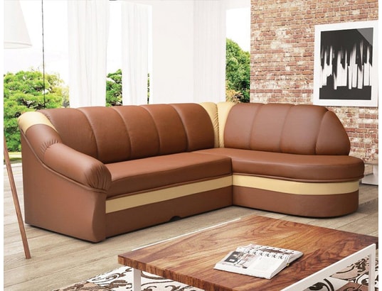 Canapé d'angle convertible 4 places avec coffre de rangement en PU ou ...