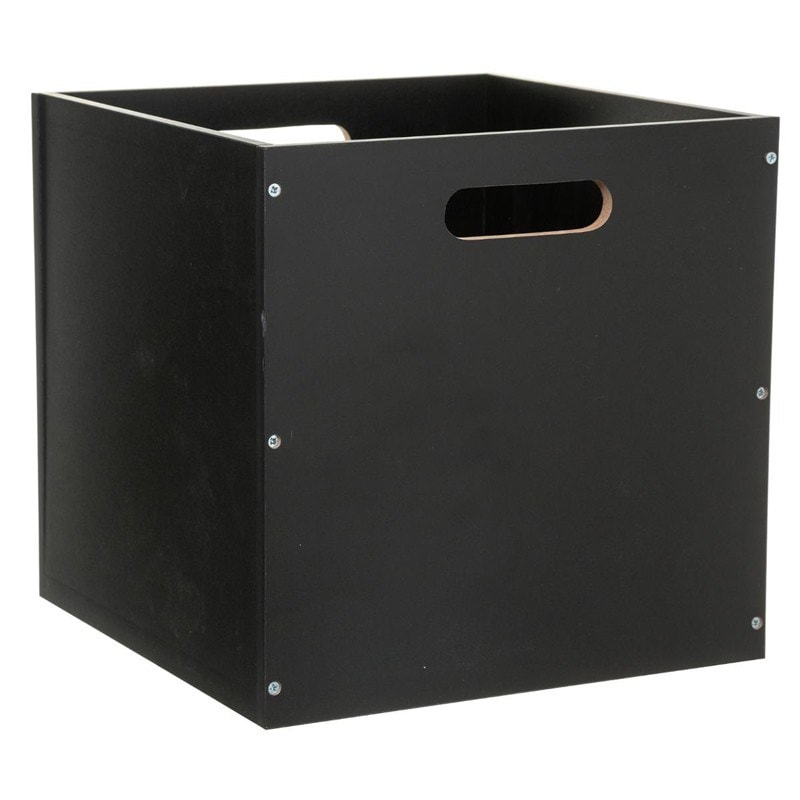Boîte de rangement design bois mix n' modul - l. 30 x l. 30 cm - noir ...