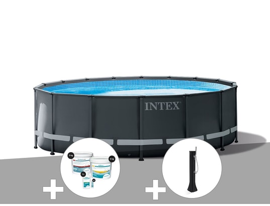 Kit piscine tubulaire intex ultra xtr frame ronde 4,88 x 1,22 m + kit ...