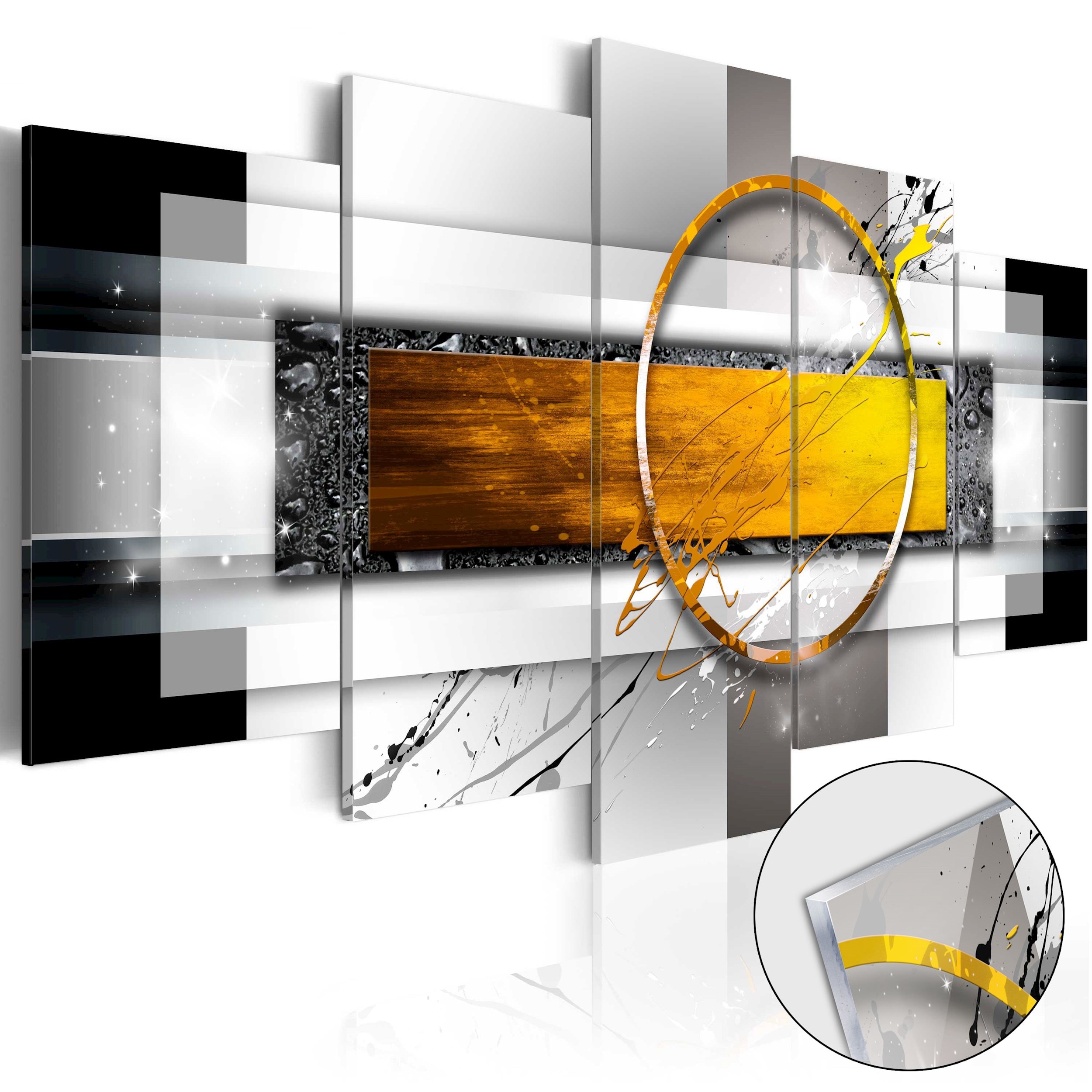 100x50 Tableau sur verre acrylique Contemporain Golden Shot [Glass ...