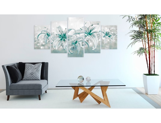 100x50 Tableau Lys Fleurs Admirable Sapphire Lilies ICAVERNE