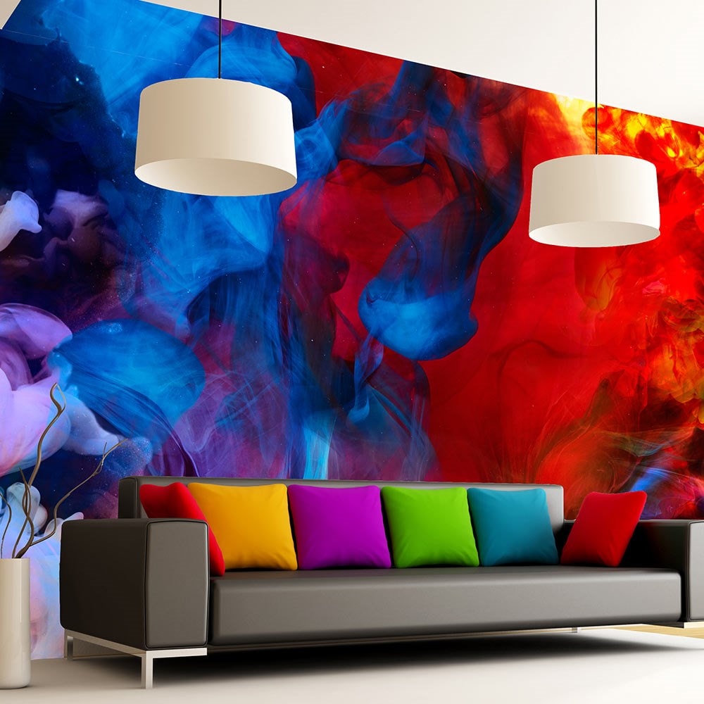 350x245 Papier peint Moderne Abstractions Contemporain Colored flames ...