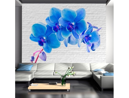 100x70 Papier peint Orchidées Fleurs Admirable Blue excitation ICAVERNE