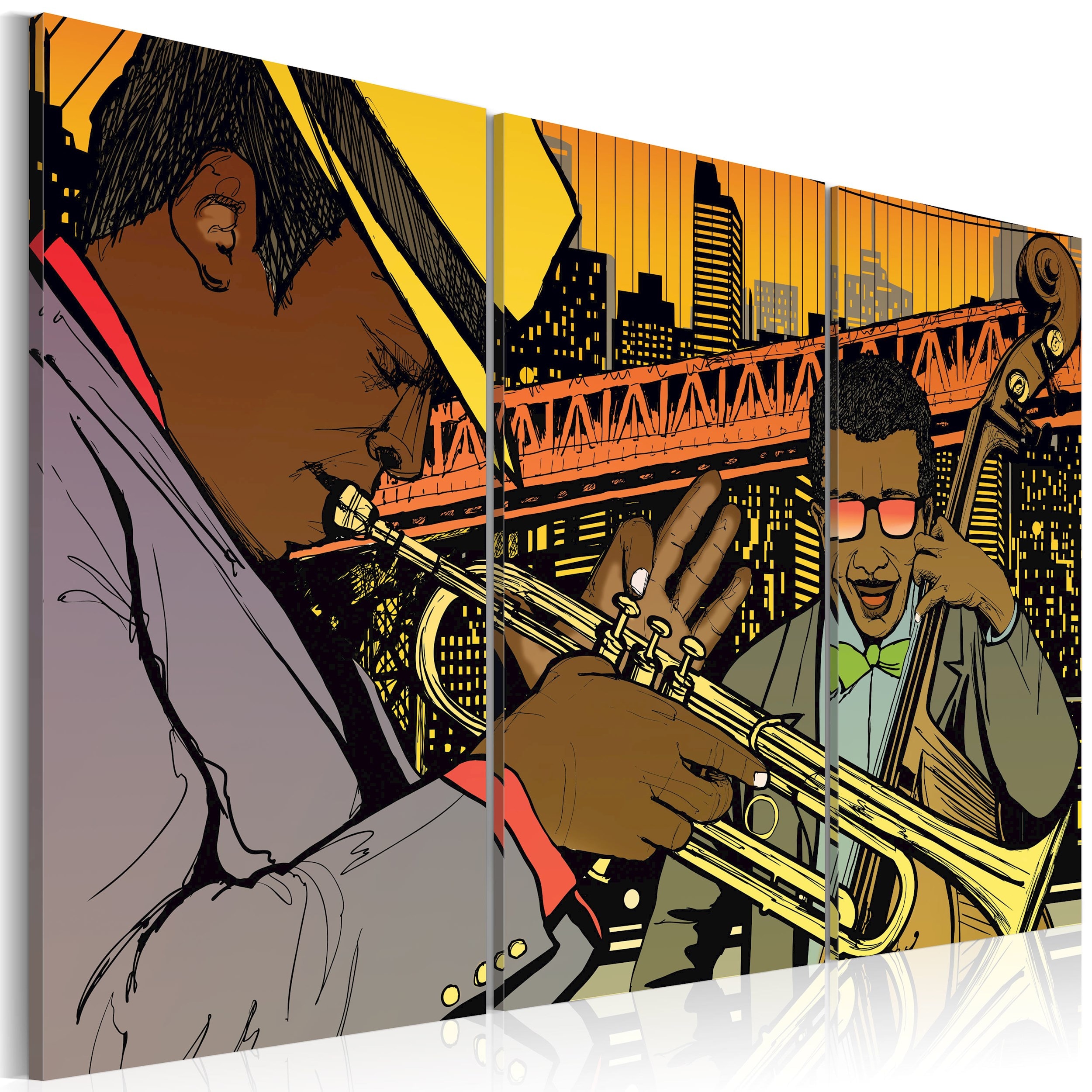 60x40 Tableau Musique Nature morte Contemporain Musicien de jazz ...