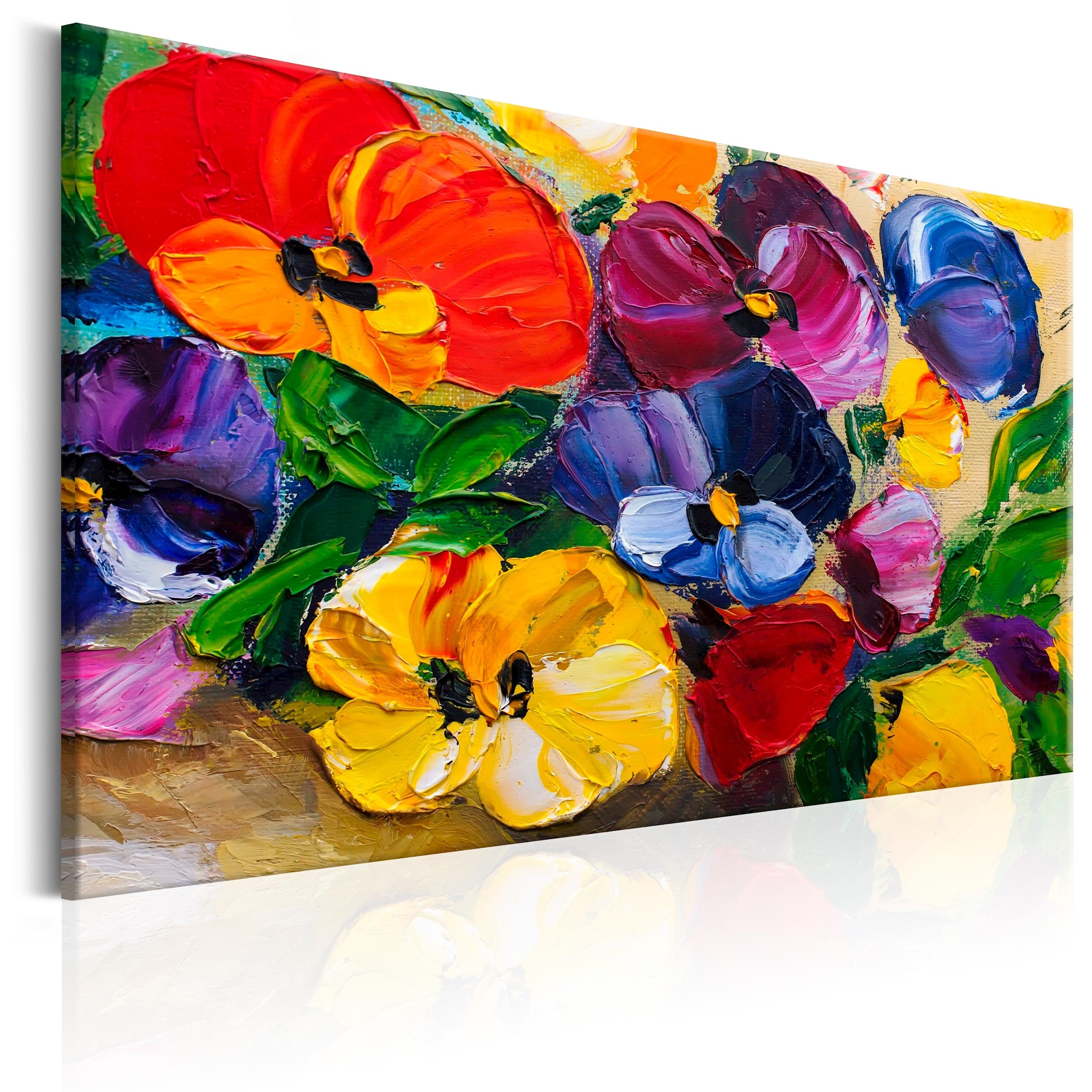 60x40 Tableau Fleurs variées Fleurs Admirable Spring Pansies ICAVERNE ...