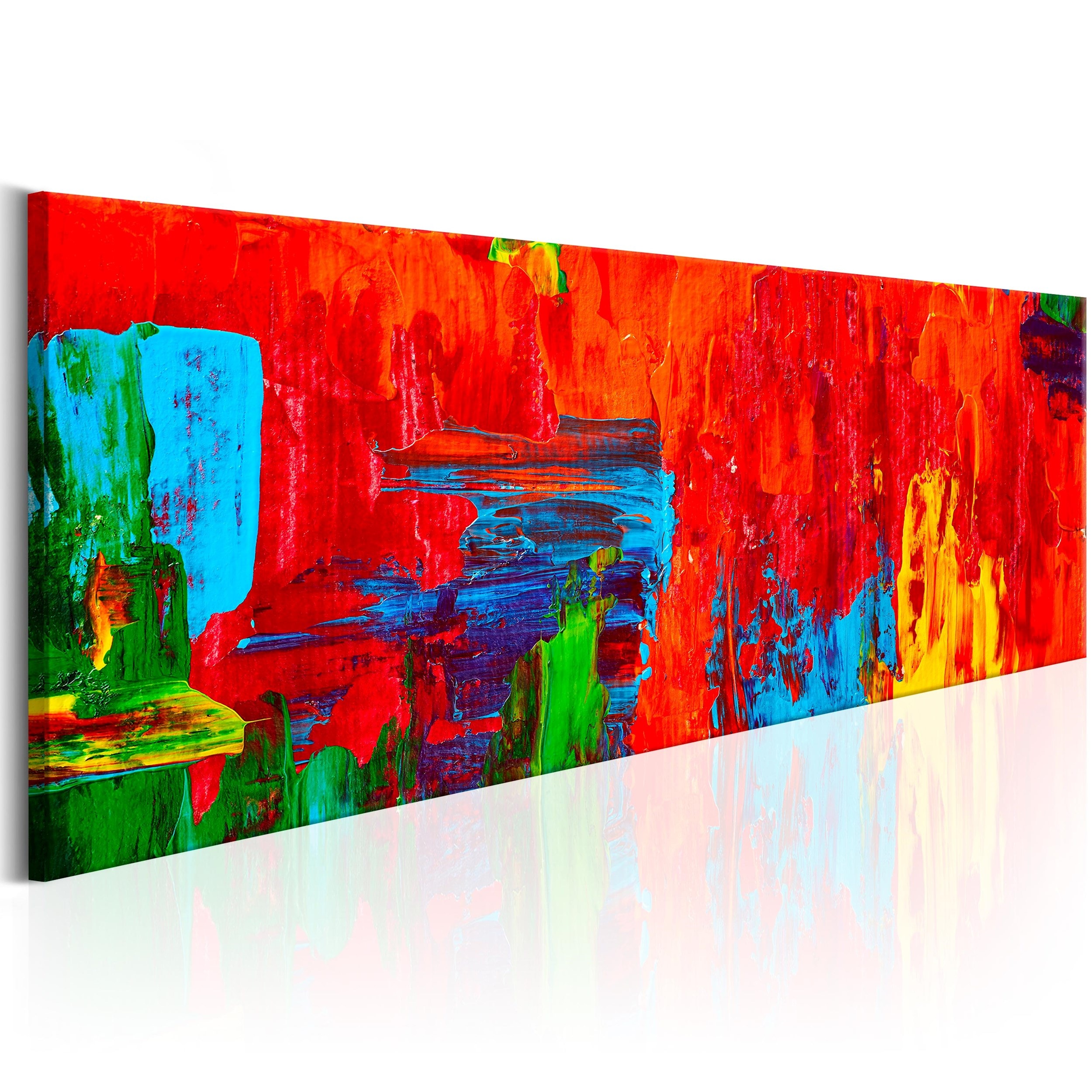 150x50 Tableau Multicolores Abstraction Contemporain Fiery Fantasy ...