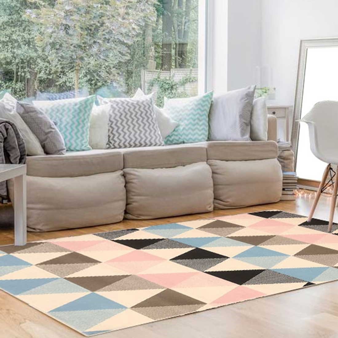 Tapis chambre Scandinave BC TRIANGLE PASTEL Multicolore 60 x 110 cm ...
