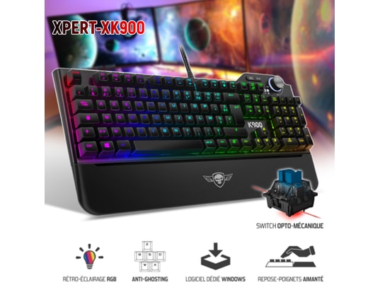 Clavier Opto-Mécanique XPERT-K900 - LED RGB - Switch dark blue ...