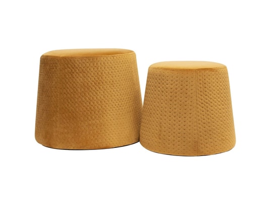 Pierry - lot de 2 poufs empilables velours orange ALTOBUY 11723