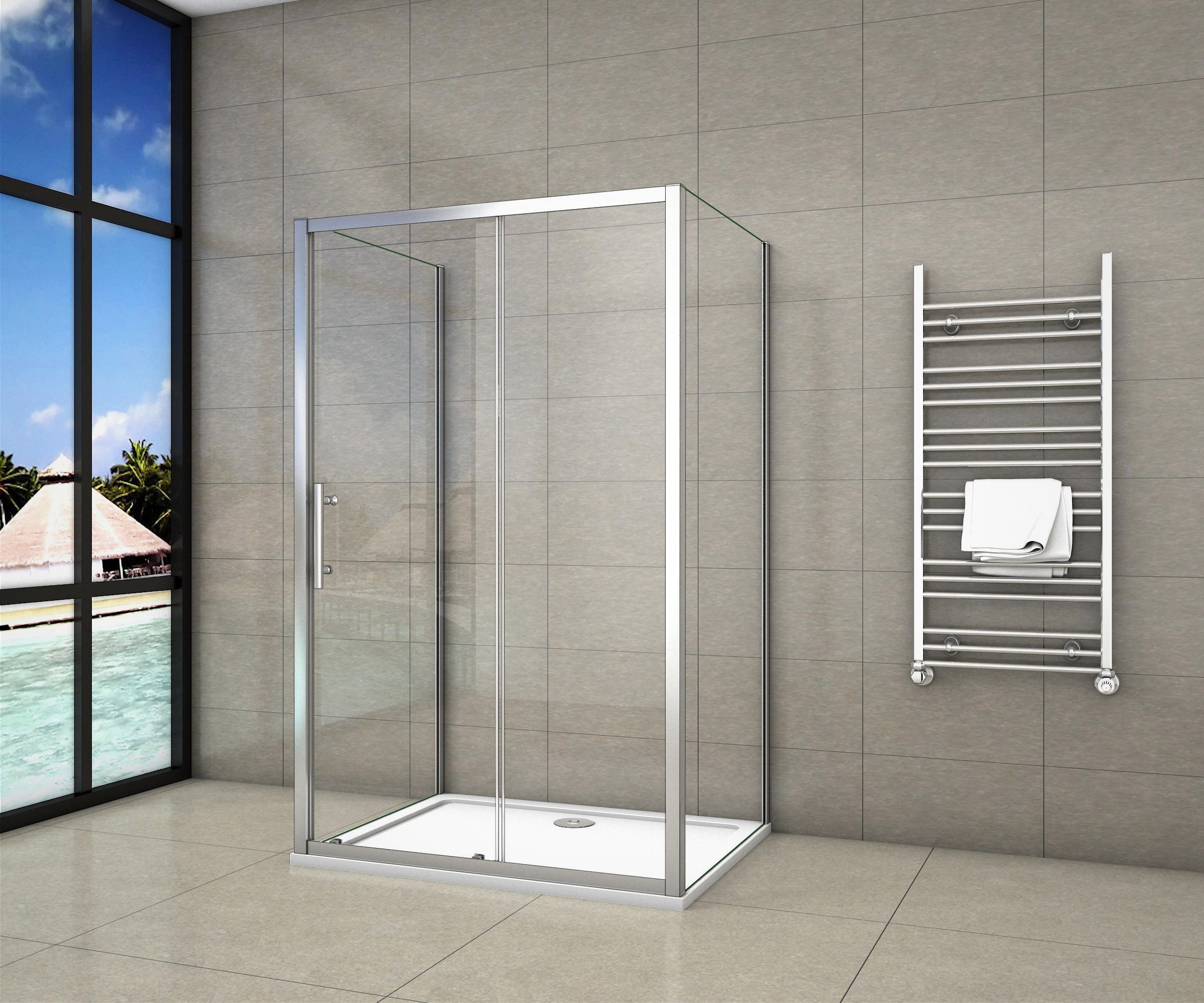 Aica Cabine de douche en forme U 120x70x70x190cm une porte de douche ...
