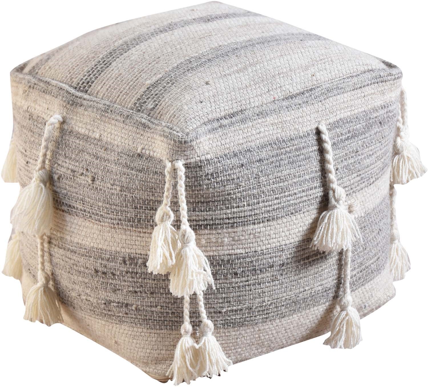 Pouf en laine Gustel THE RUG REPUBLIC MA-78CA92_POUF-JAEQ1 Pas Cher ...