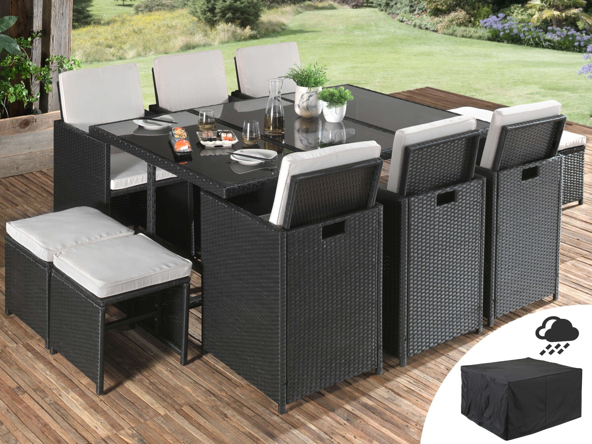 Sophia Salon De Jardin Encastrable 10 Places En R sine Tress e
