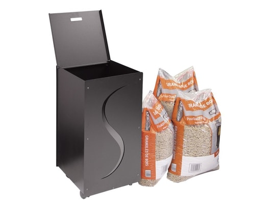 Pellet'box - votre réserve à granulés design de 45 kg - noir ...
