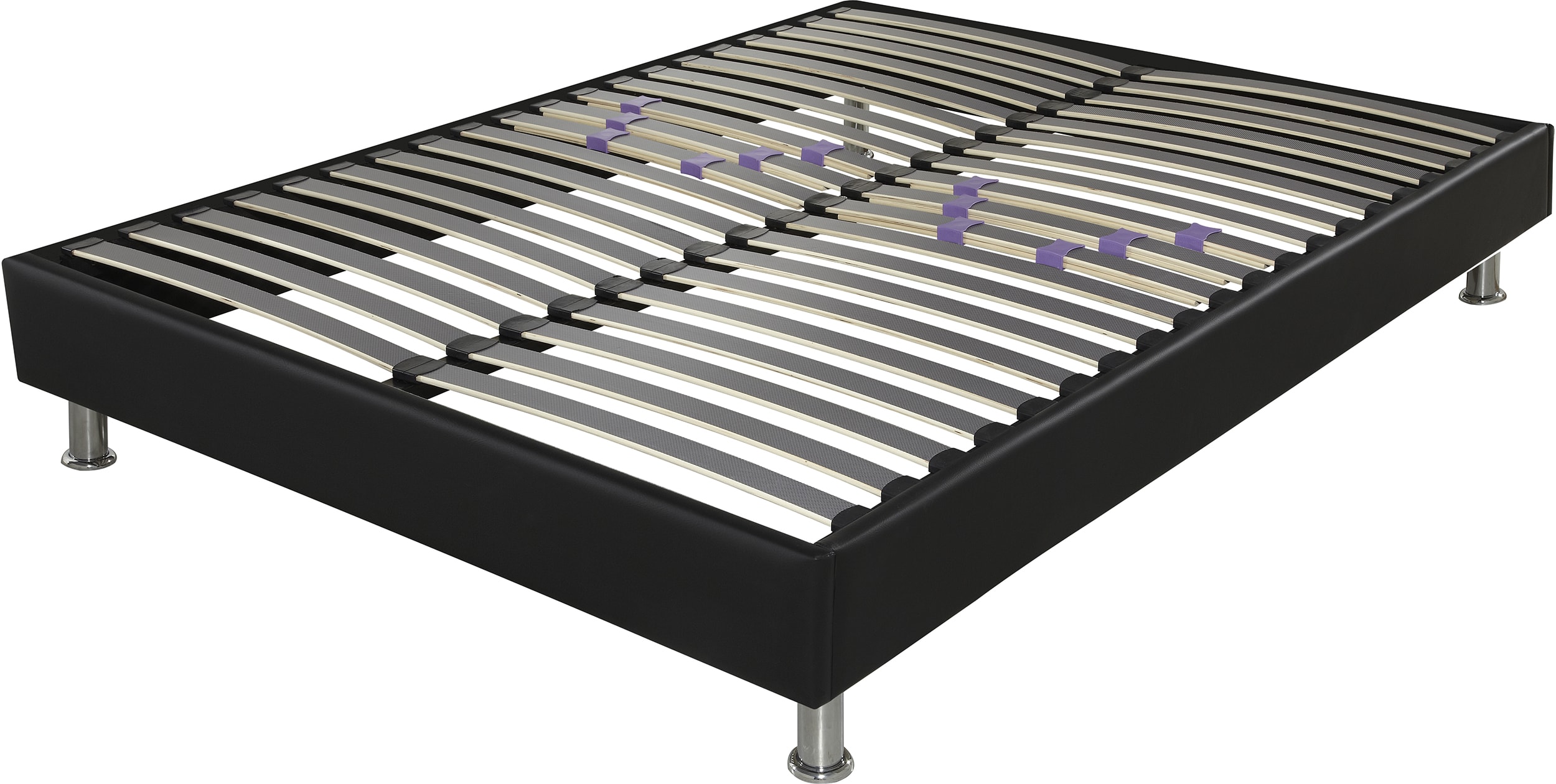 Sommier 140 x 190 EBAC Decokit 140x190 simili cuir noir Pas Cher ...