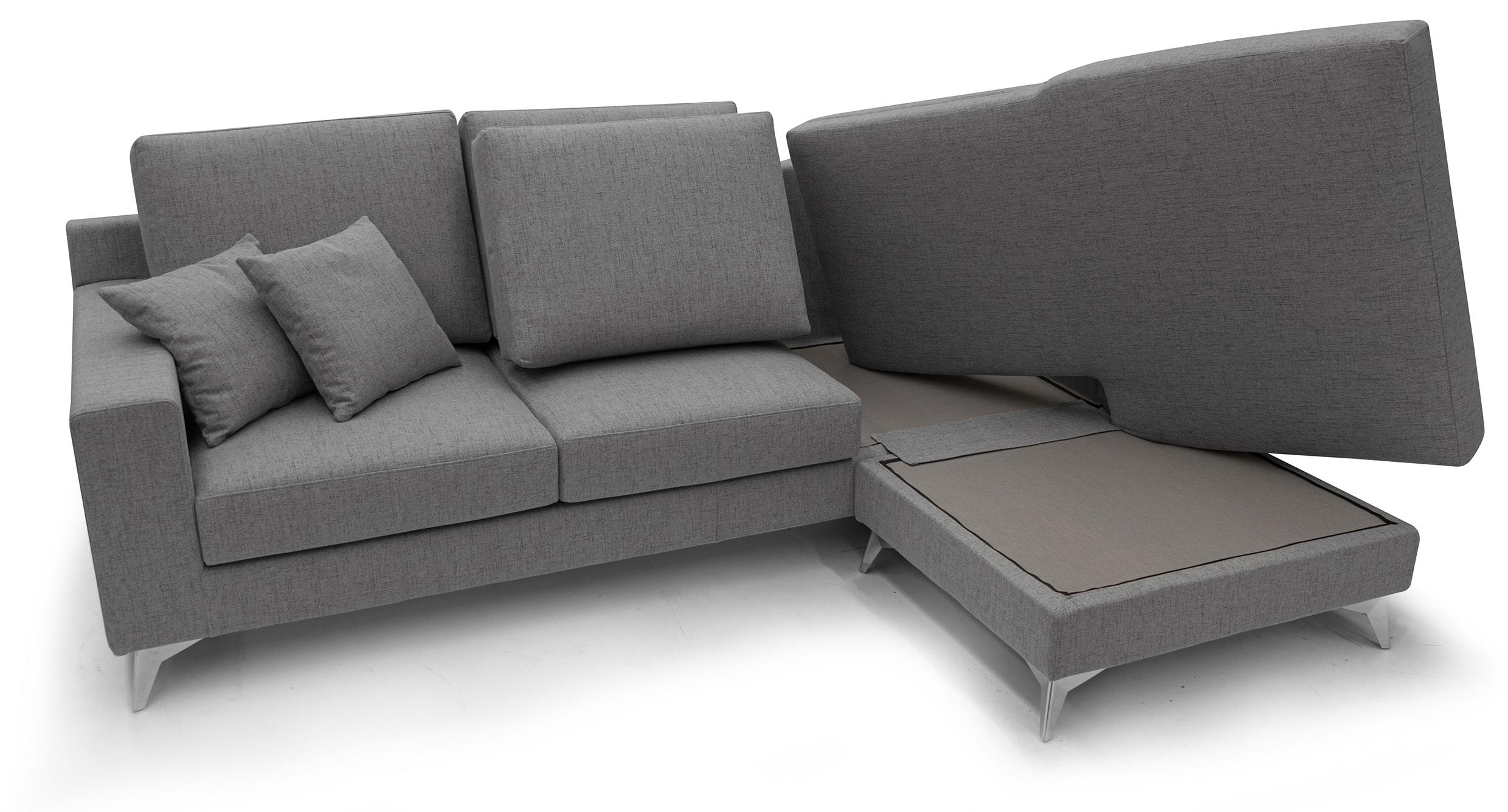 Canapé tissu ALTEREGO DIVANI Morgan angle réversible gris foncé Pas ...