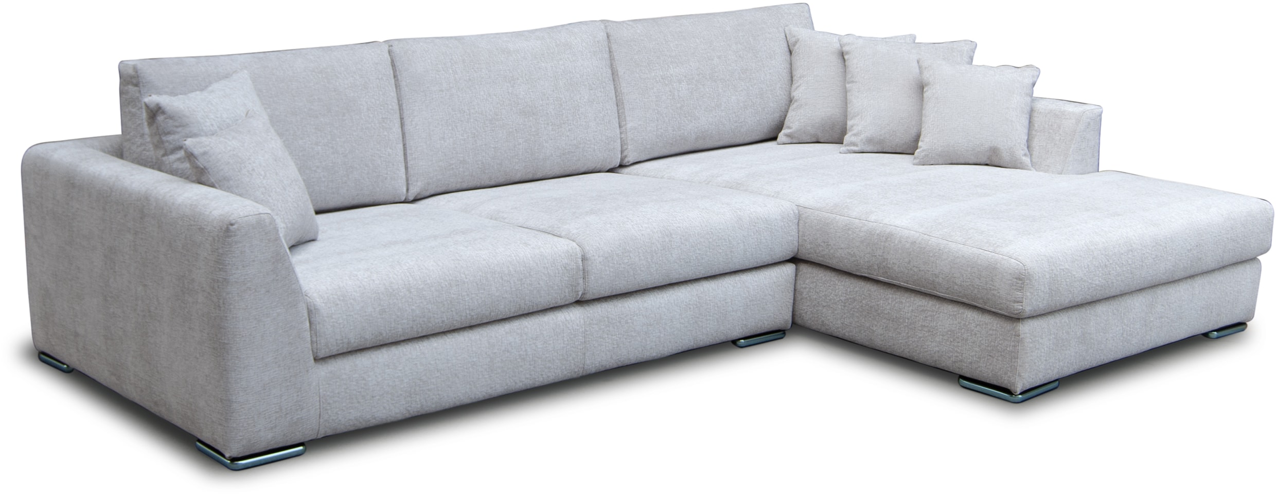 Canapé tissu CITY Monaco xl angle droit écru Pas Cher | UBALDI.com