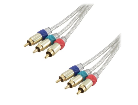 Câble YUV 3 x RCA mâle / mâle Haute Qualité - 3m Translucide* MCL