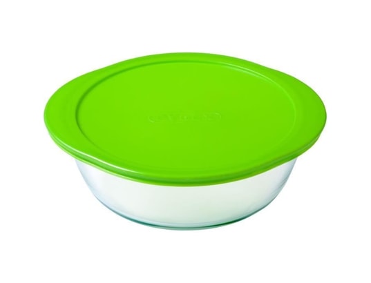 Pyrex - 912s955/w146 lot de 3 plats ronds avec couvercle vert cook ...