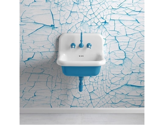 Lavabo en céramique émaillée 60 cm true colors - bleu BLEU PROVENCE Pas ...